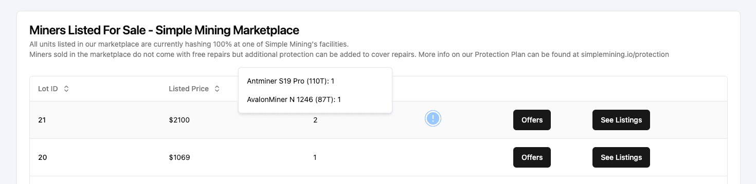 Marketplace - Simple Mining Docs